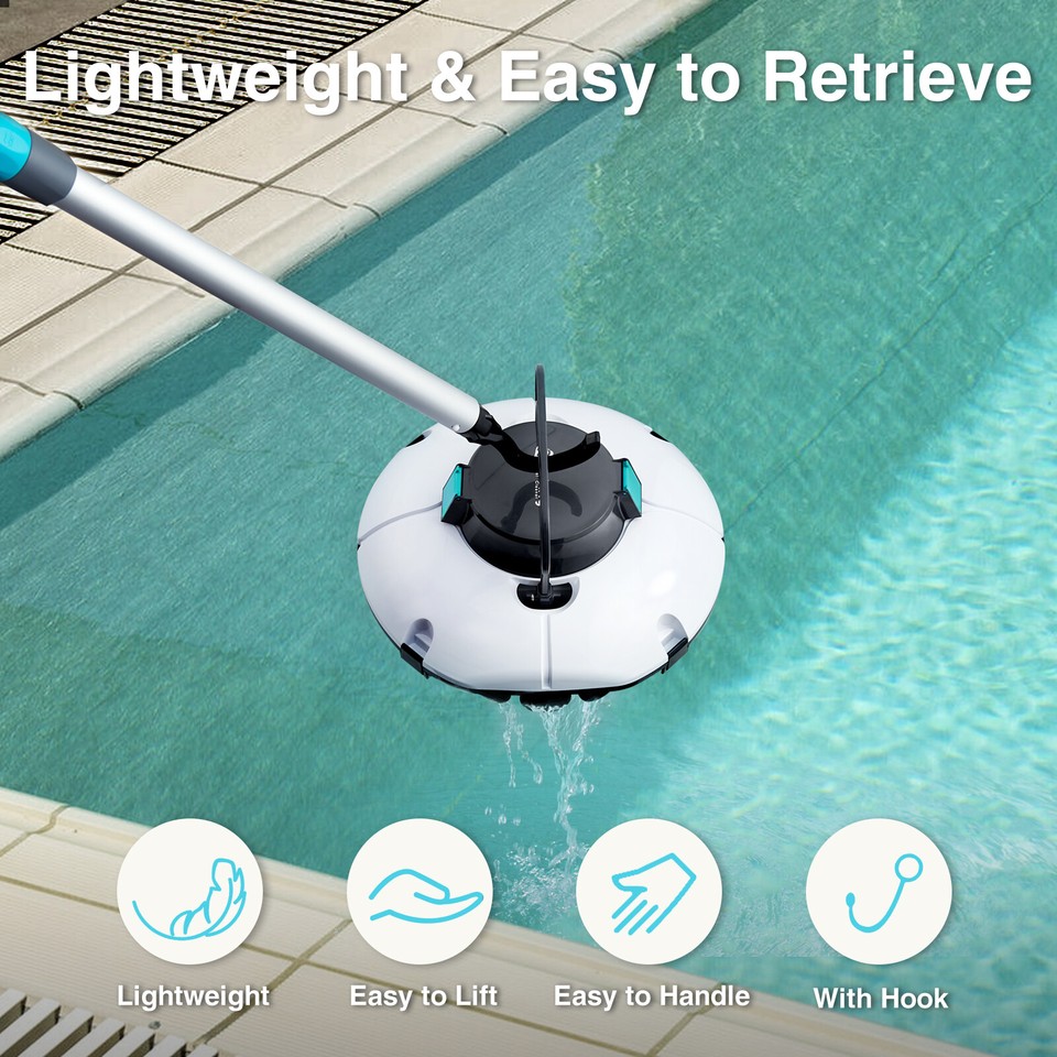 Winny Smart Cordless Automatic Pool Cleaner, Rechargeable Robotic Pool ...