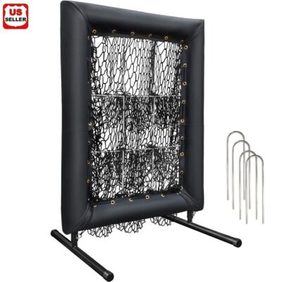 9 Hole Baseball Pitching Net with Strike Zone, 9 Pockets Pitchers Throw ...