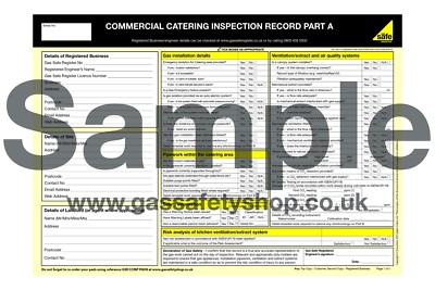 Gas Safe Certificate - Commercial Catering Record Pad | eBay UK