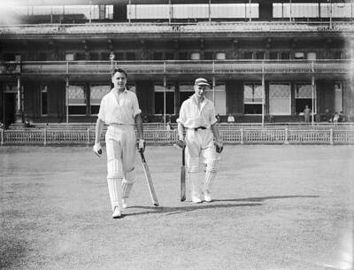 The Rest's Billy Sutcliffe John Dewes Walk Out To Open 1944 OLD CRICKET ...