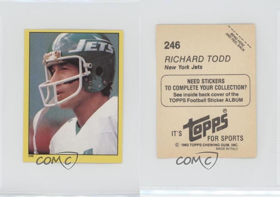 1982 Topps Stickers Richard Todd #246 0w8 | eBay