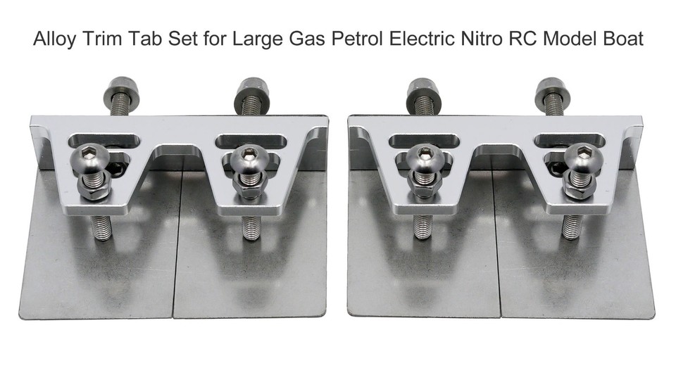 77mm X 51mm X18mm Alloy Trim Tab Set for Gas Petrol Electric Nitro RC ...