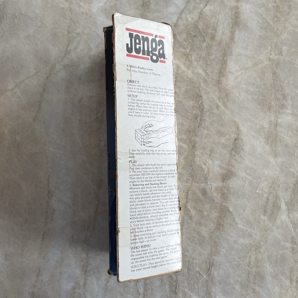 VINTAGE Original JENGA Classic Game 1986/Complete/MB Brand | eBay