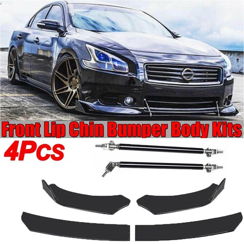 Car Front Bumper Lip Spoiler Body Kits + Strut Rod For 2009-2015 Nissan ...