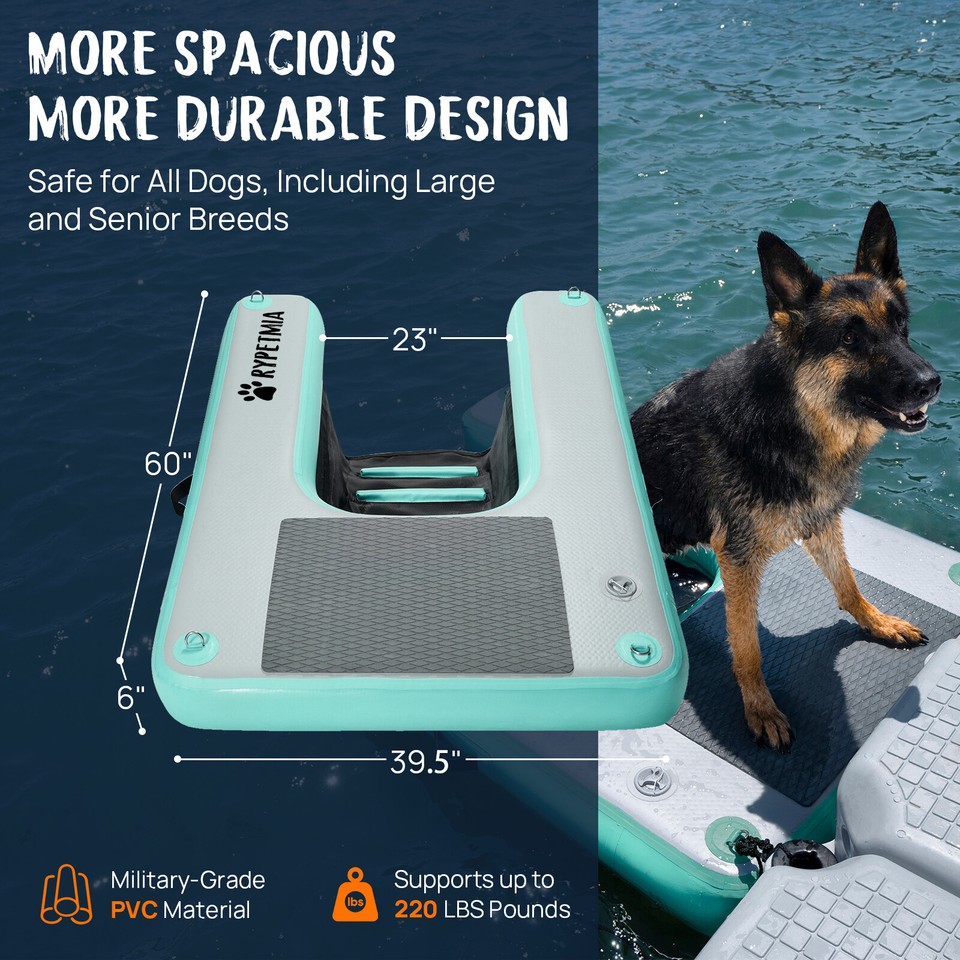 RYpetmia Large Inflatable Pup Plank Dog Water Ramp Pool Ramp Dog ...