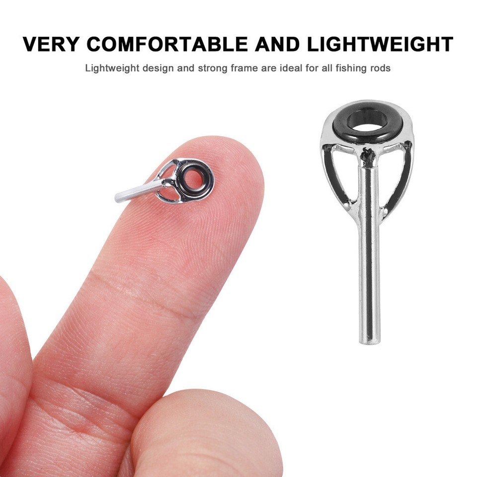 20PCS Fishing Rod Tip Stainless Steel Guides Rings Fishing Accessory ...