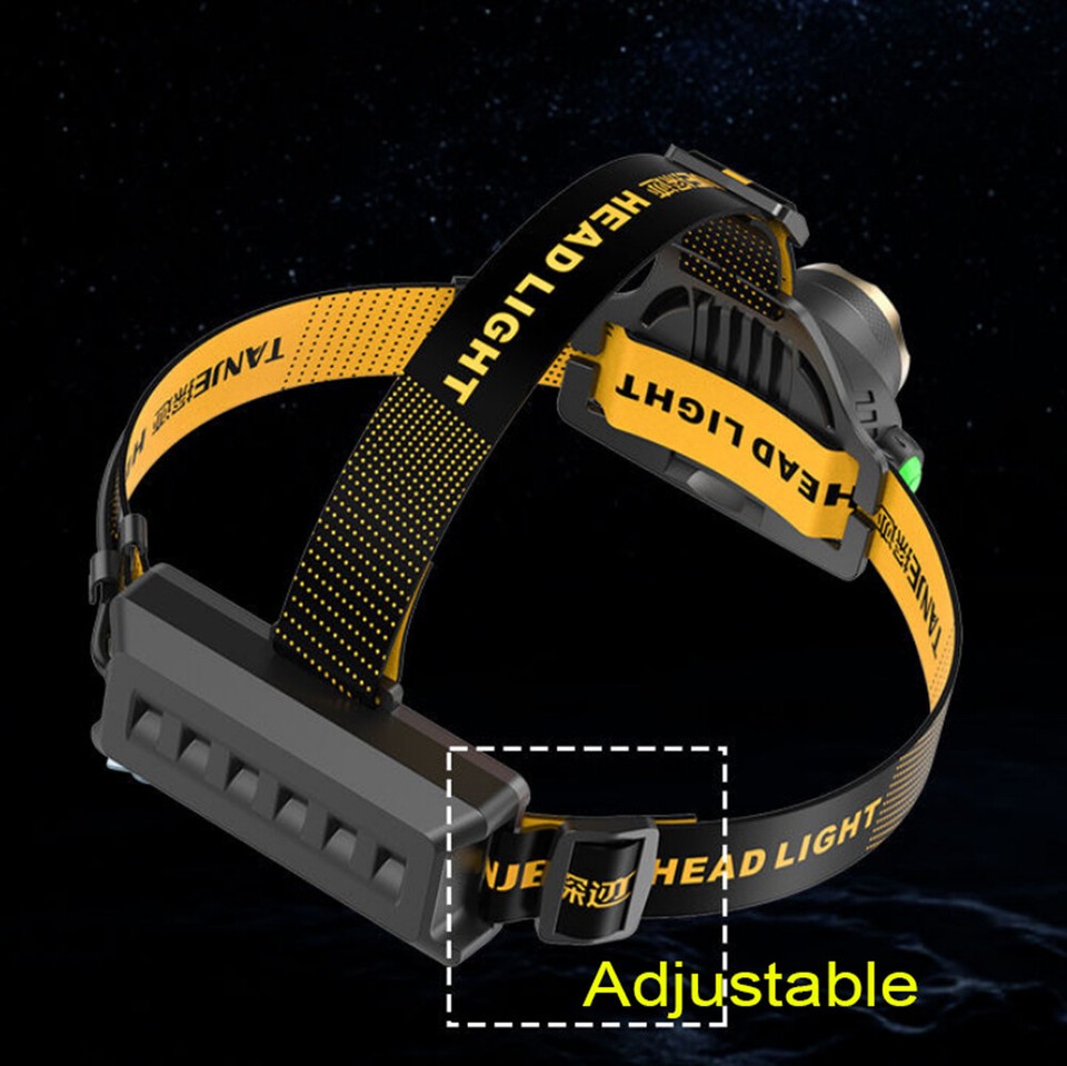Powerful 12000000LM LED Rechargeable Headlight Zoomable Headlamp Head ...