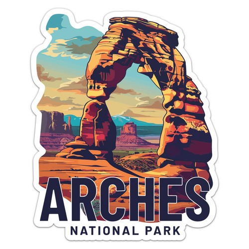 Retro Arches National Park Vinyl Decal Car Bumper Sticker | eBay