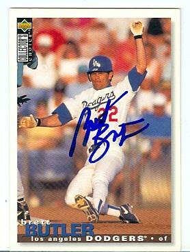 Brett Butler autographed baseball card Los Angeles Dodgers 1995 Upper ...
