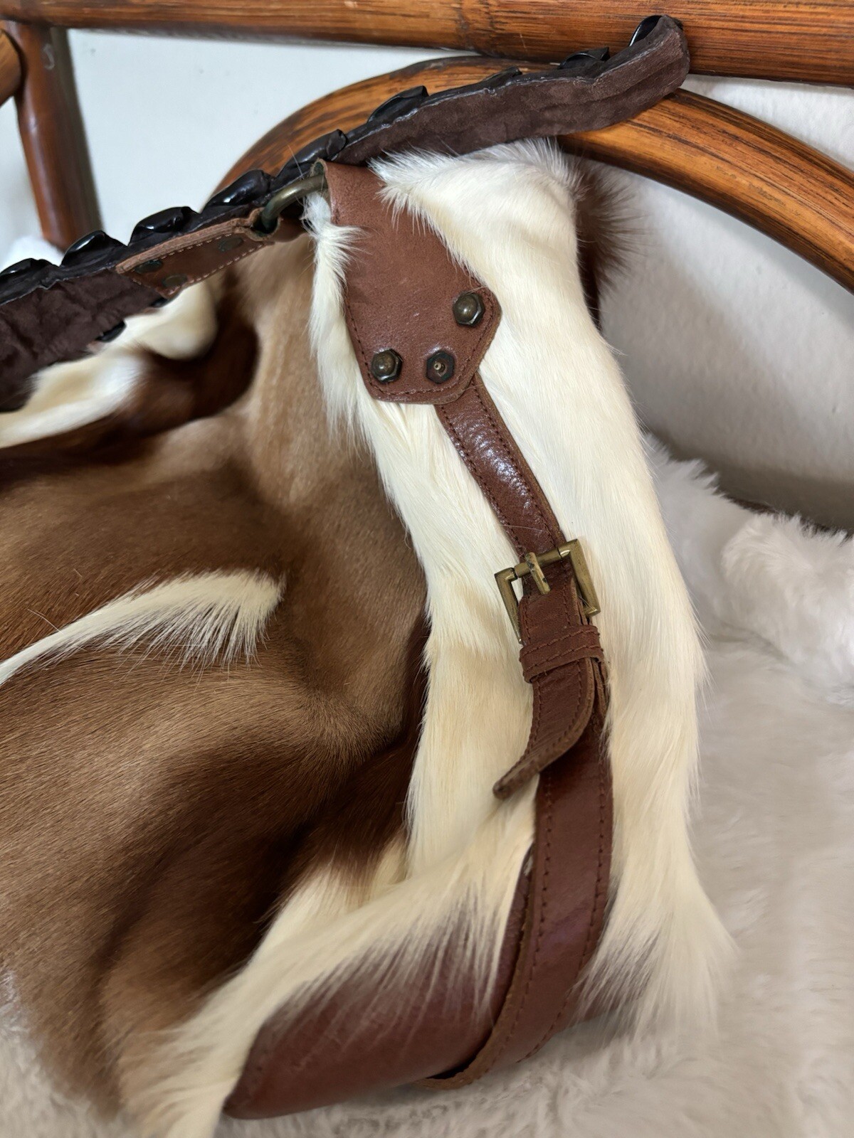 Springbok Fur , Crocodile Tail Tote Shoulder Bag, Hand Make. | eBay