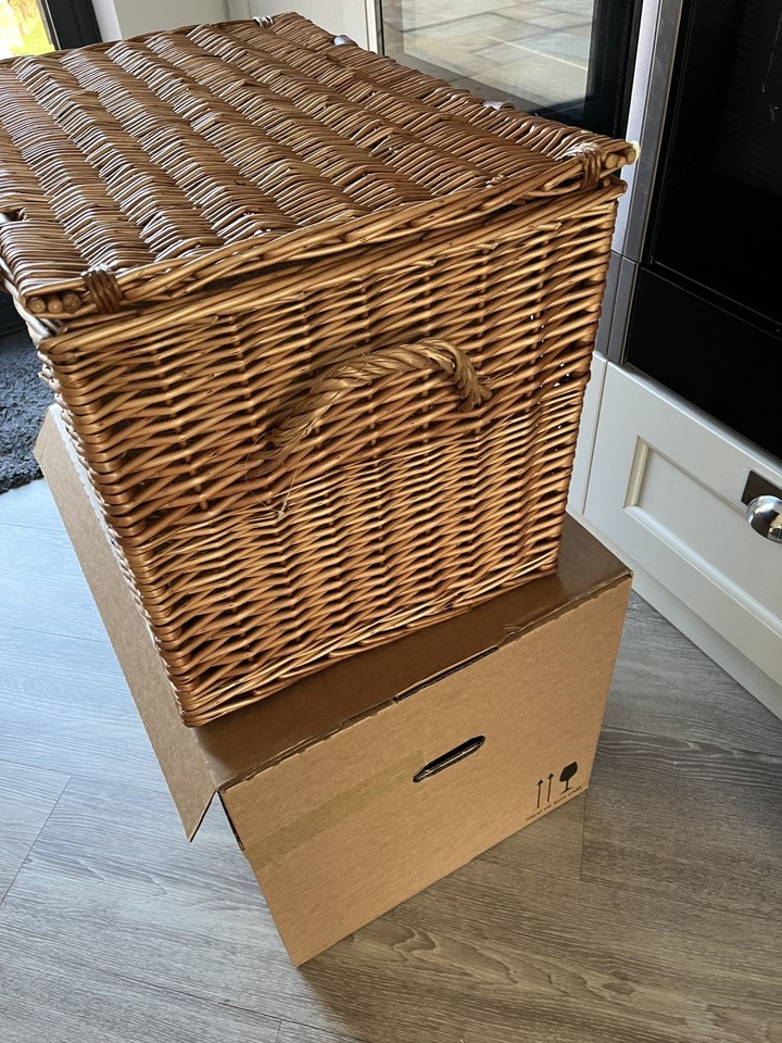 Fortnum & Mason Large Wicker Hamper basket with box and straw | eBay UK
