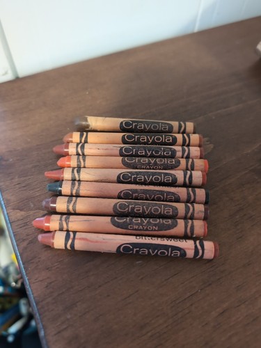 Retired Crayola Crayons: Burnt Sienna, Raw Umber, Bittersweet, Mahogany ...
