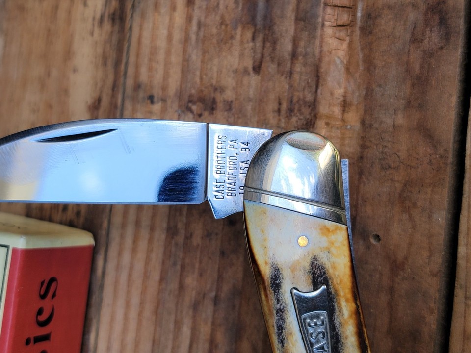 Case Classic USA 5355 India Sambar Stag Big Whittler Rare Pocket Knife ...