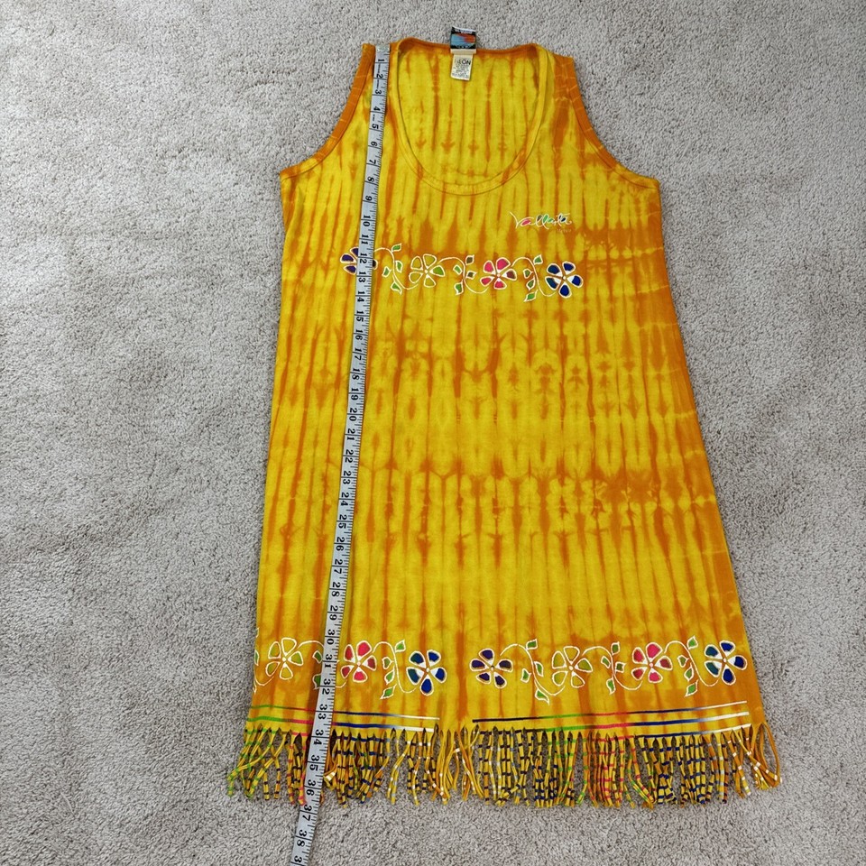 Neon BeachWear Mexico Womens Sundress Sz EX Yellow Orange Sleeveless ...
