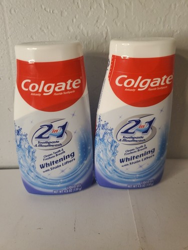 (2) Colgate 2-in-1 Toothpaste Mouthwash Whitening Stain Lifters 4.6oz ...