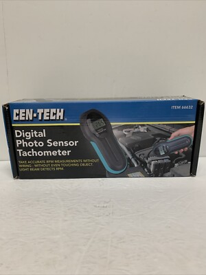 CEN-TECH Non-Contact Laser Optical Photo Sensor Rpm Speed Tachometer ...