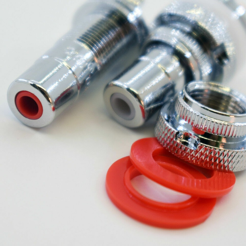 2pairs Rhodium Brass RCA Female Socket Chassis Connector Phono Amp ...