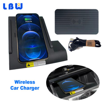 Inner Center Console Storage Box Wireless Car Charger For VW Golf MK7 ...