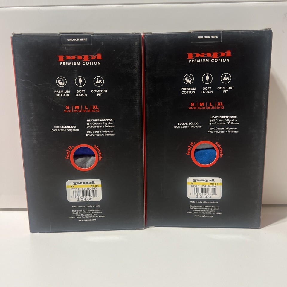 Papi Mens Briefs Premium Pure Cotton Low Rise MEDIUM (32-34) 2 Boxes | eBay