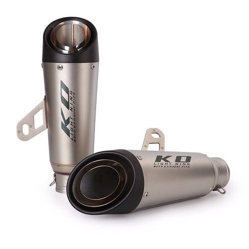 Pair 51mm Motorcycle Exhaust Tail Pipe Stainless Steel Muffler Escape ...