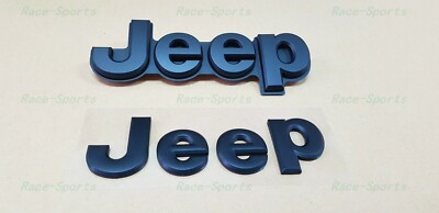 2PCS Kit Matte Black Front & Rear EMBLEM BADGE For 2014-2018 Jeep Grand ...