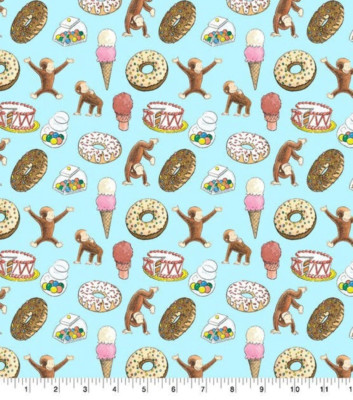 Curious George “Party Toss” Cotton Fabric | eBay