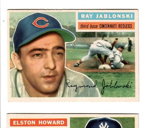 Ray Jablonski 1956 Topps Cincinnati Redlegs Baseball Card #86 Gray Back ...
