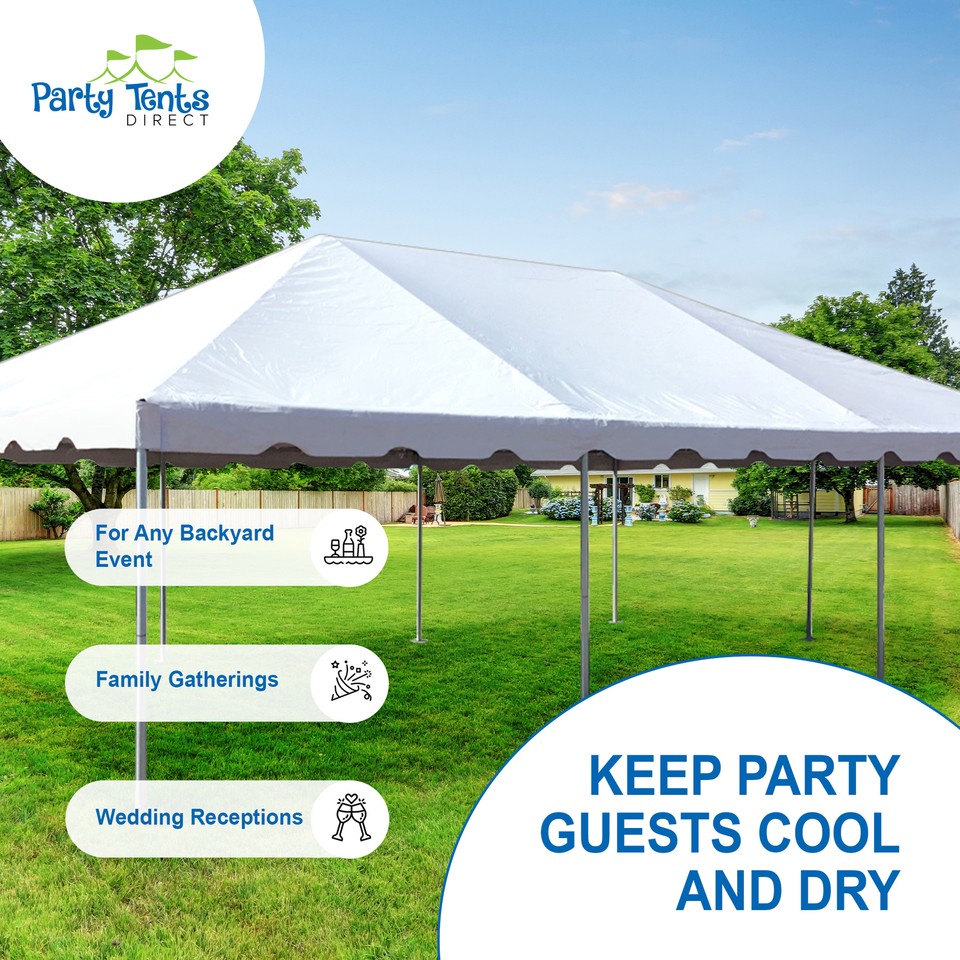 Commercial Frame Tent w Sidewalls 20x40 White Canopy Waterproof Event ...