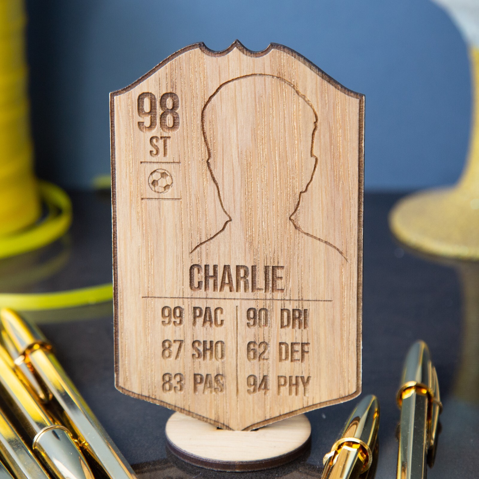 Personalised Football Card Novelty Wooden Engraved Gift Football Fans ...