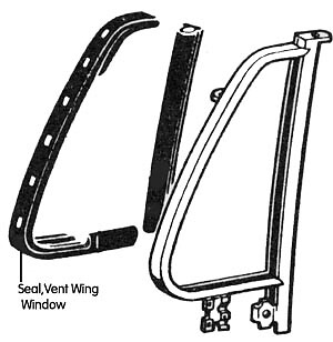 VW Vintage Parts Seal,Vent Wing Window,Right,Bus ' 68 - ' 79 | eBay