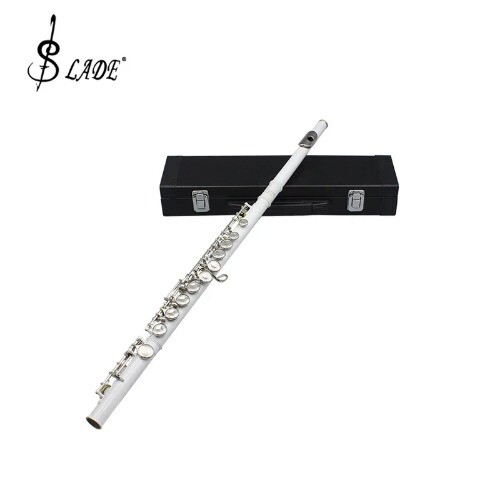 White 16 Holes Flute Professional C Key Flute Closed Open Plated ...