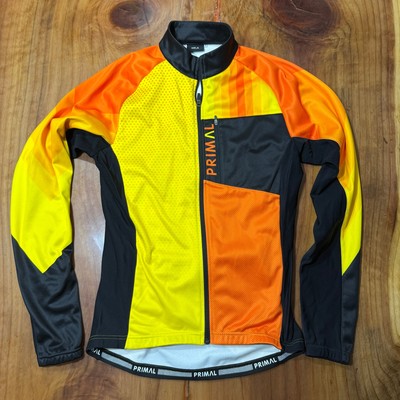 Primal Men's Cycling Jacket Medium Long sleeve zip Coat Bright Pocket ...