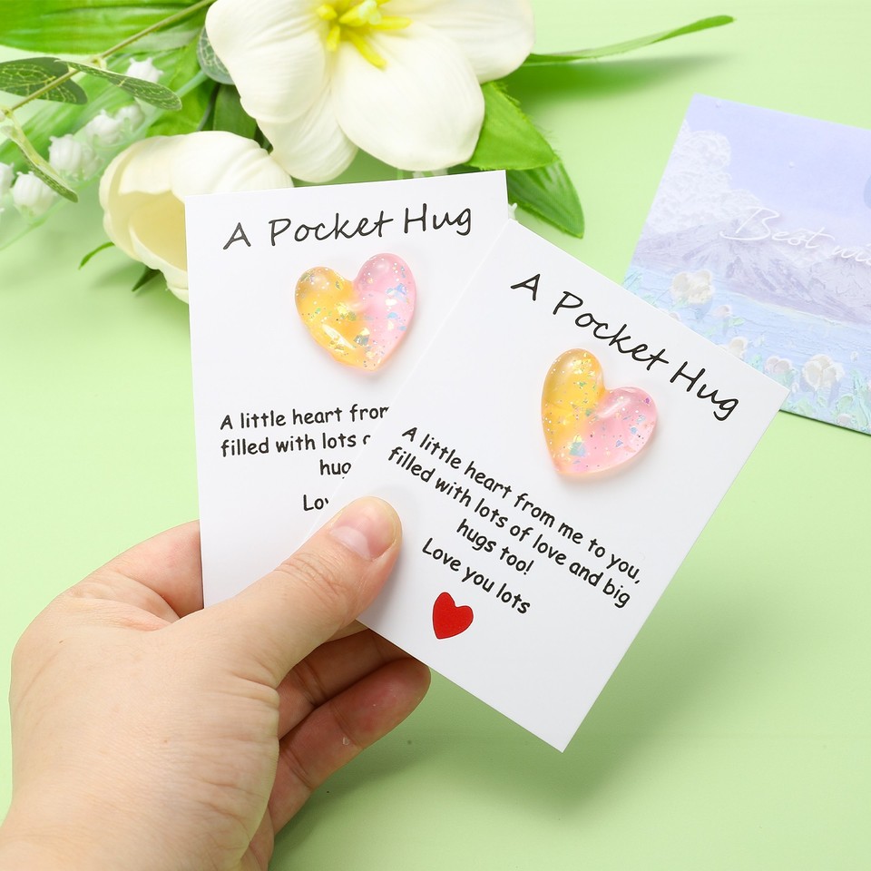 4 Pack Pocket Hug Heart with Greeting Card, Pocket Hug Token Cards ...
