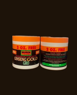 BLACK THANG MAXIMUM STRENGTH GINSENG GOLD GRO HAIR BUILDERS ( 2 Jar ) 6 ...