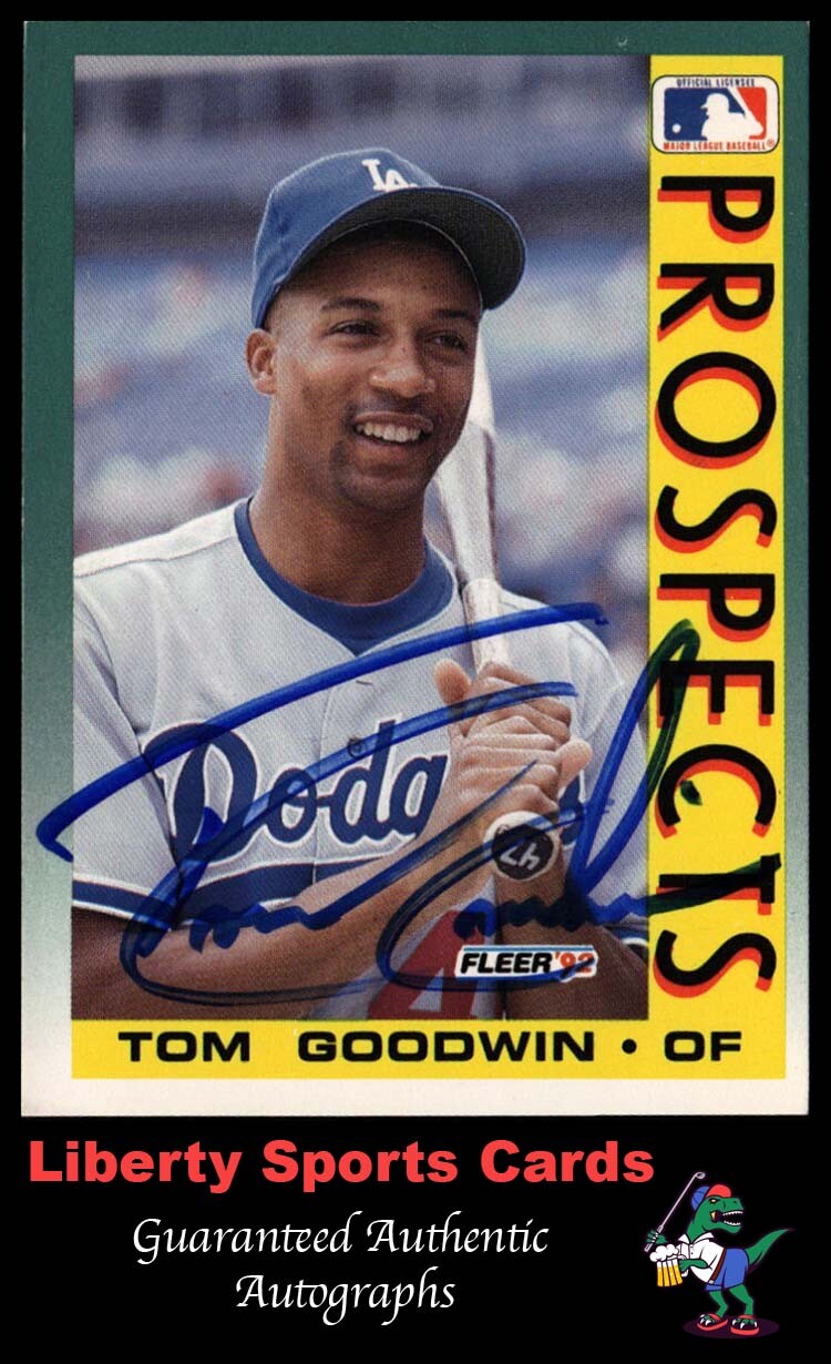 1992 Fleer Tom Goodwin #652 Authentic Autographed Card Los Angelos ...
