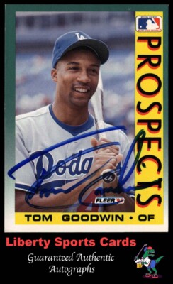 1992 Fleer Tom Goodwin #652 Authentic Autographed Card Los Angelos ...