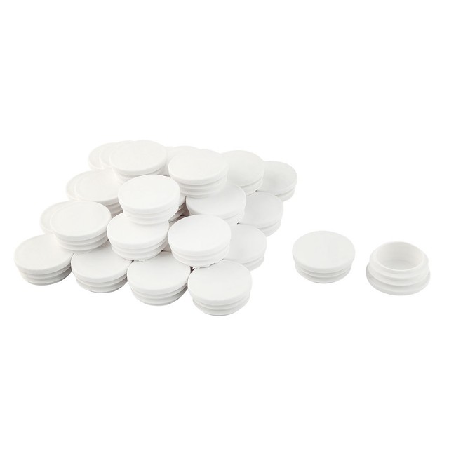 30 Pcs White 38mm Plastic Blanking End Caps Inserts Plug Bung Round ...