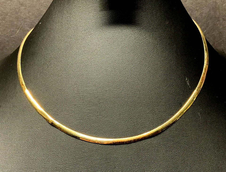 14K Yellow Gold & Rodium Omega Link Necklace ART DECO $3260.00 value | eBay