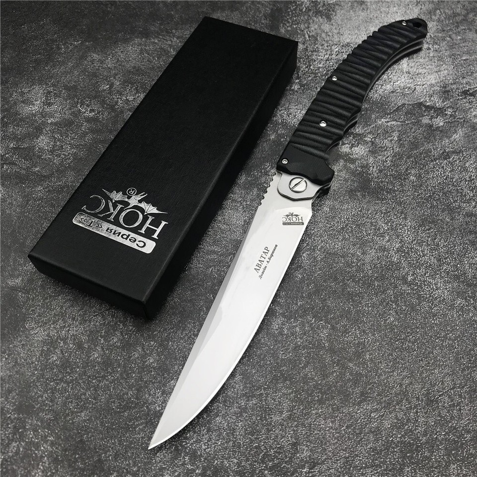 Tactical D2 Blade Russian NOKS HOKC Folding Blade Knife Hunting Camping ...