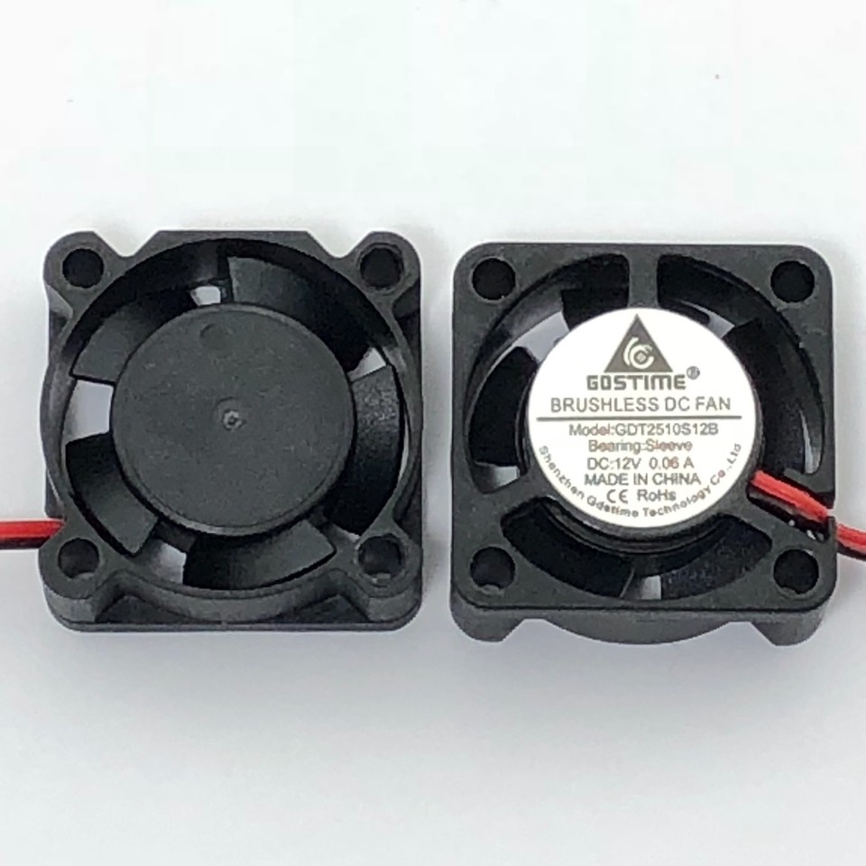 12V 25mm Mini Cooling Fan 2510 25x25x10mm 2-pin DC Small Micro Cooler ...