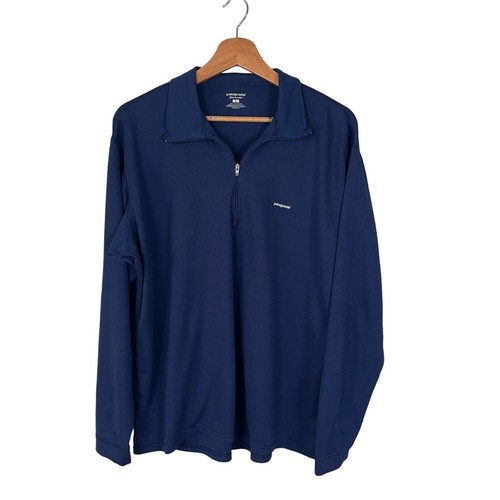 Patagonia Capilene Navy Blue Base Layer 1/4 Zip Pullover Men's Sz. L ...
