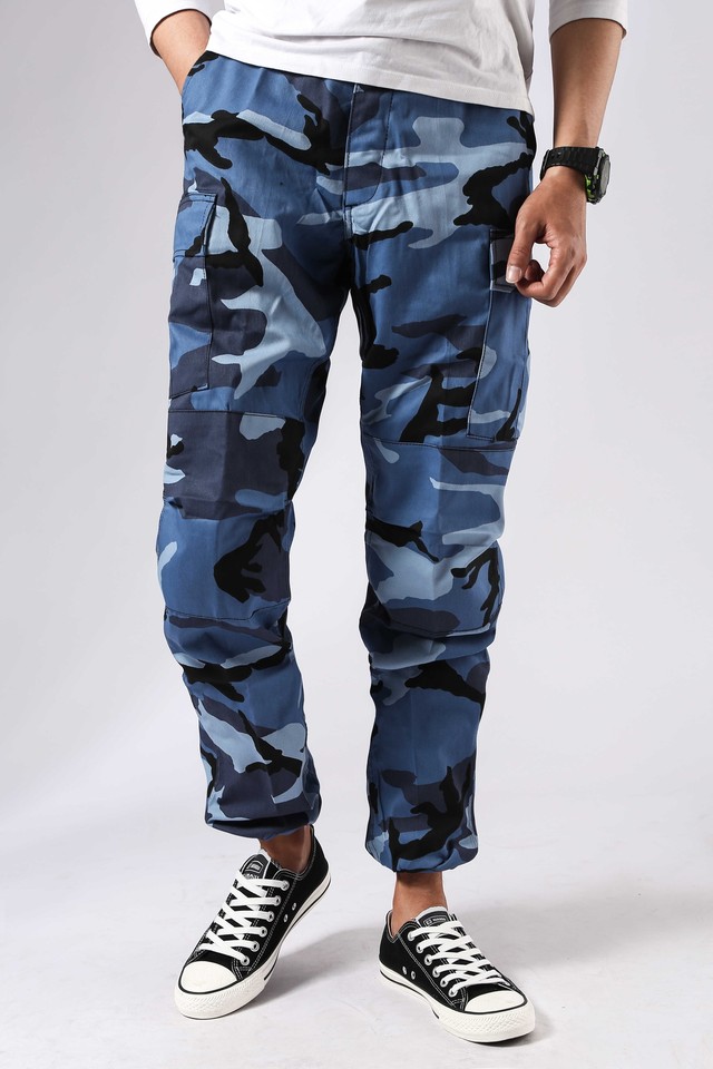 BACKBONE Mens Army Style BDU Pants Multi-Pocket Camouflage Casual Cargo ...