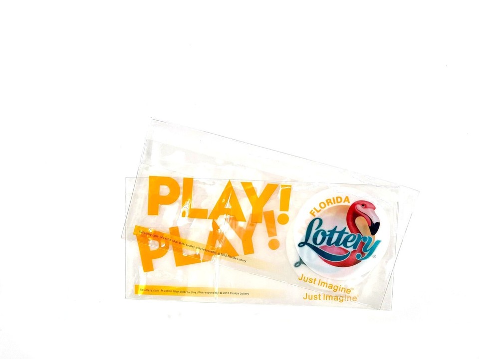 2FLORIDA LOTTERY TICKET HOLDER PLASTIC SLEEVE PROTECTOR ENVELOPE NEW ...