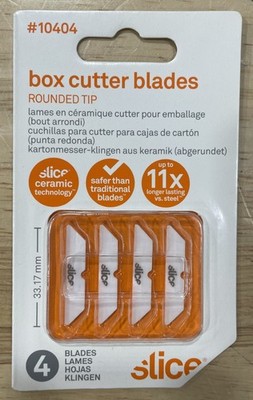 Slice 10404 Ceramic Replacement Blades, Rounded Tip, 4-Pack, Dual-Sided ...
