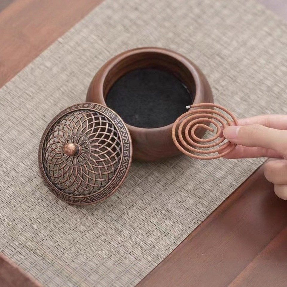 Walnut Wood Incense Burner for Home Aromatherapy Zen Tea Ceremony Decor ...