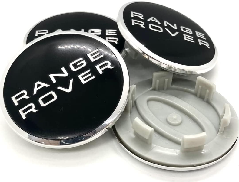 Range Rover Land Rover 4x Black Finish Wheel Center Caps - 4 Pc - Hub ...