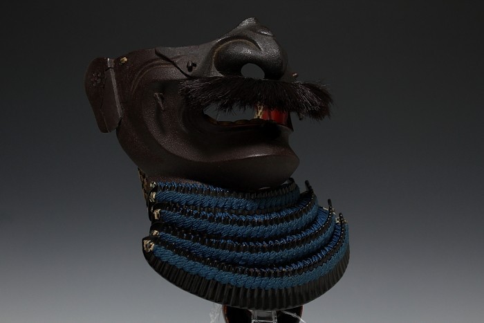 Japan antique iron menpo yoroi Kabuto mask Armor koshirae katana ...