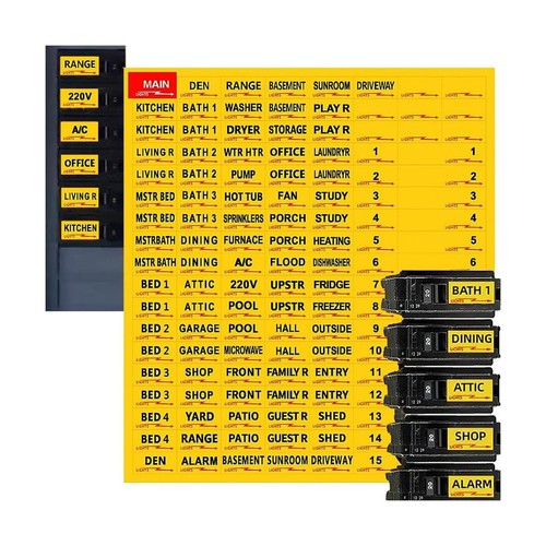 Circuit Breaker Labels, Breaker Box Label, 129 Electrical Panel Labels ...
