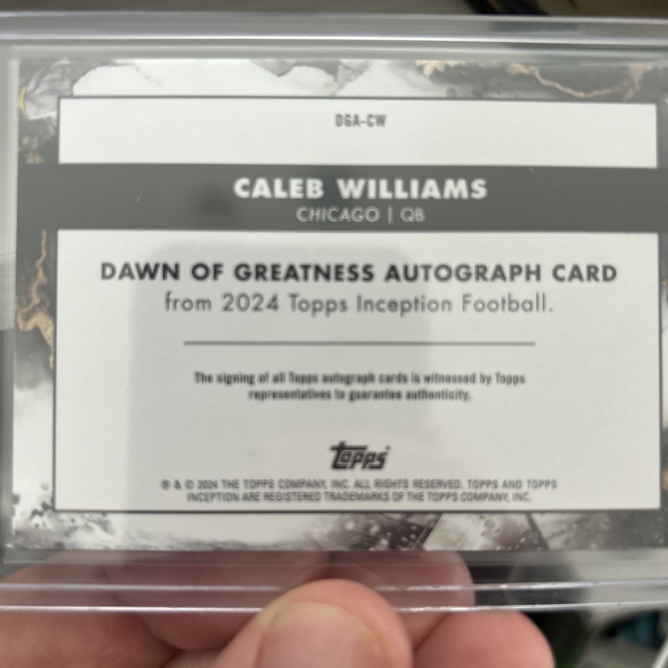 2024 Topps Inception - Caleb Williams Dawn Of Greatness RC ON CARD Auto ...
