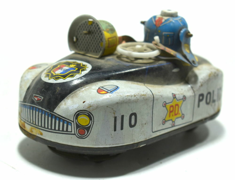 Yoshiya KO Japan Tin Toy Crank Mystery Action Police Car | eBay